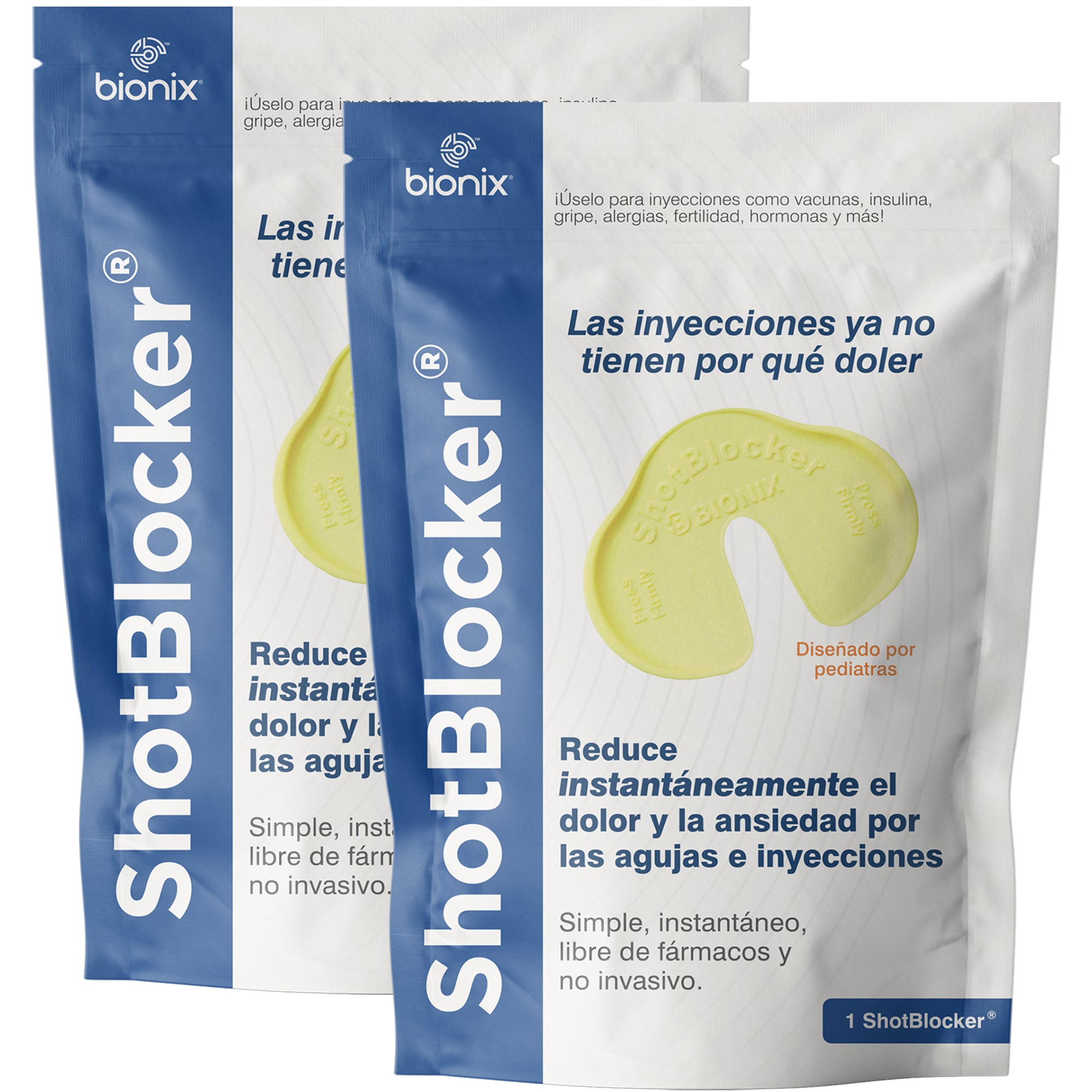 ShotBlocker® | Reductor de dolor por inyecciones y agujas | Pack de 2 ...